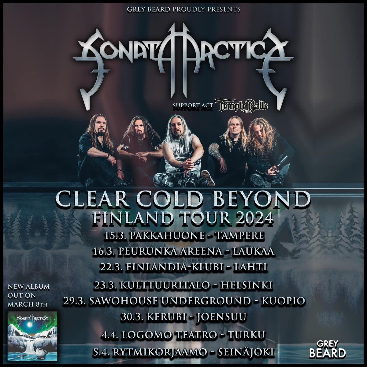 SONATA ARCTICA touren im März/April 2024 mit Clear Cold Beyond durch ...